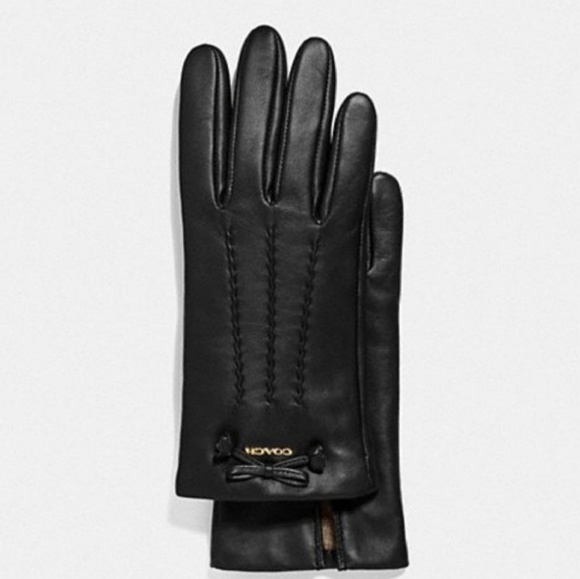 Coach | Accessories | Coach Black Leather Gloves Wool Lined | Poshmark